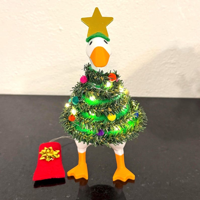 Light up Mini Desk Goose Christmas Tree Light up Outfit for 7” Figurine ...