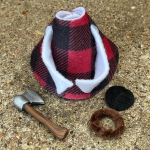 Mini Desk Lumberjack With Ax Poseable Arms Outfit for 7” Figurine | NO ...