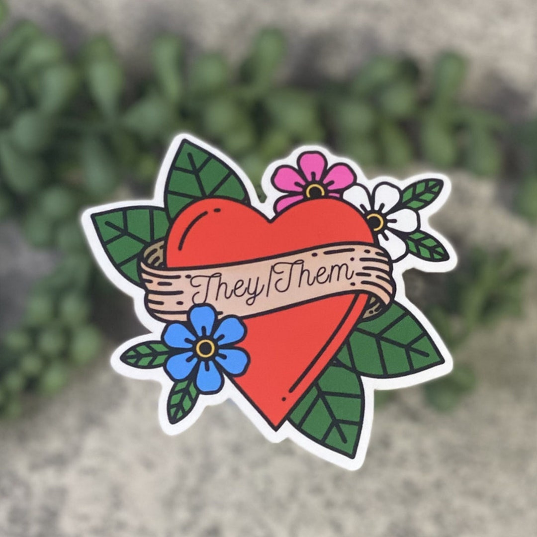 Express Pronoun Pride With 'they/them' Sticker - Waterproof ...
