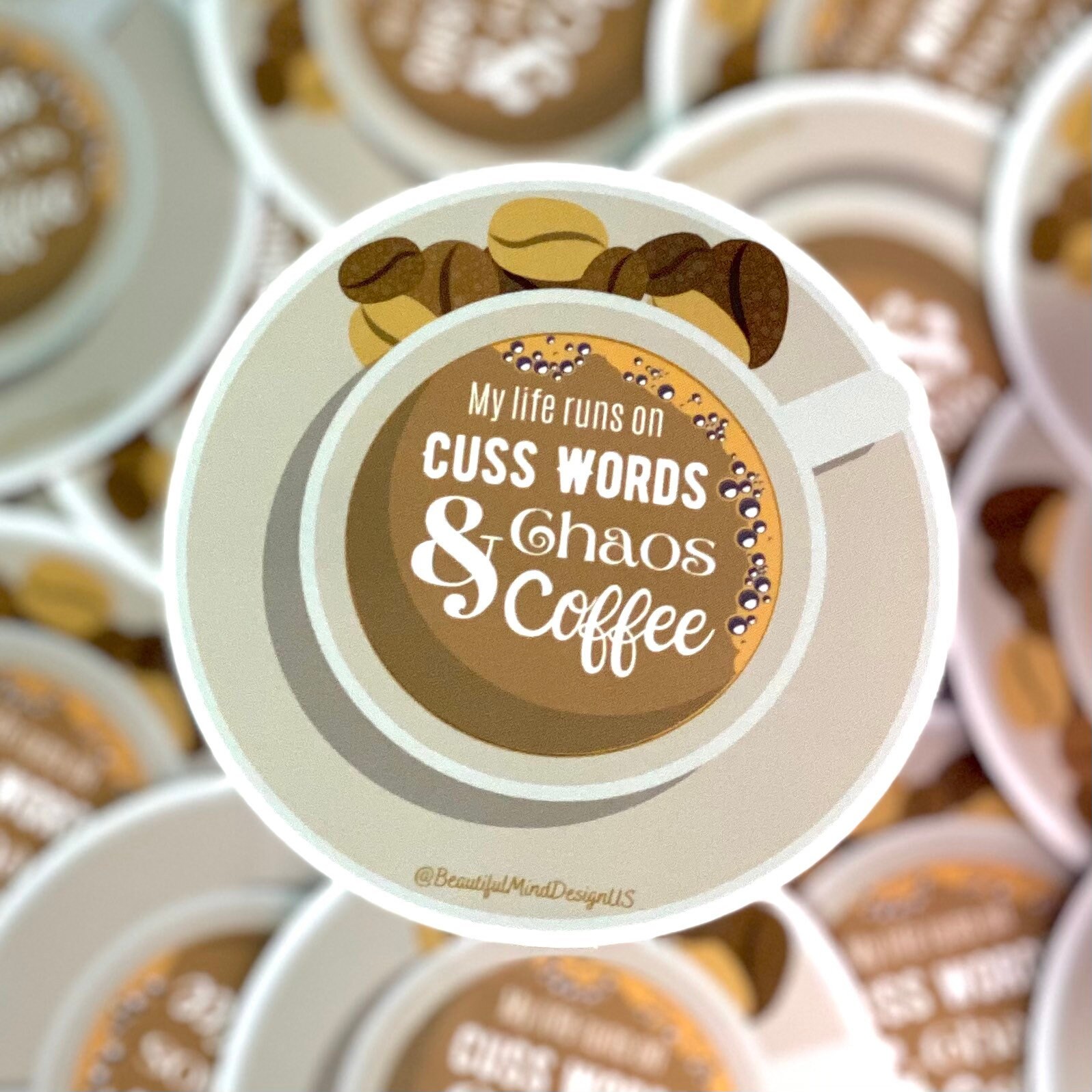 Voller Cuss Worte Chaos & Kaffee Sticker | Etsy