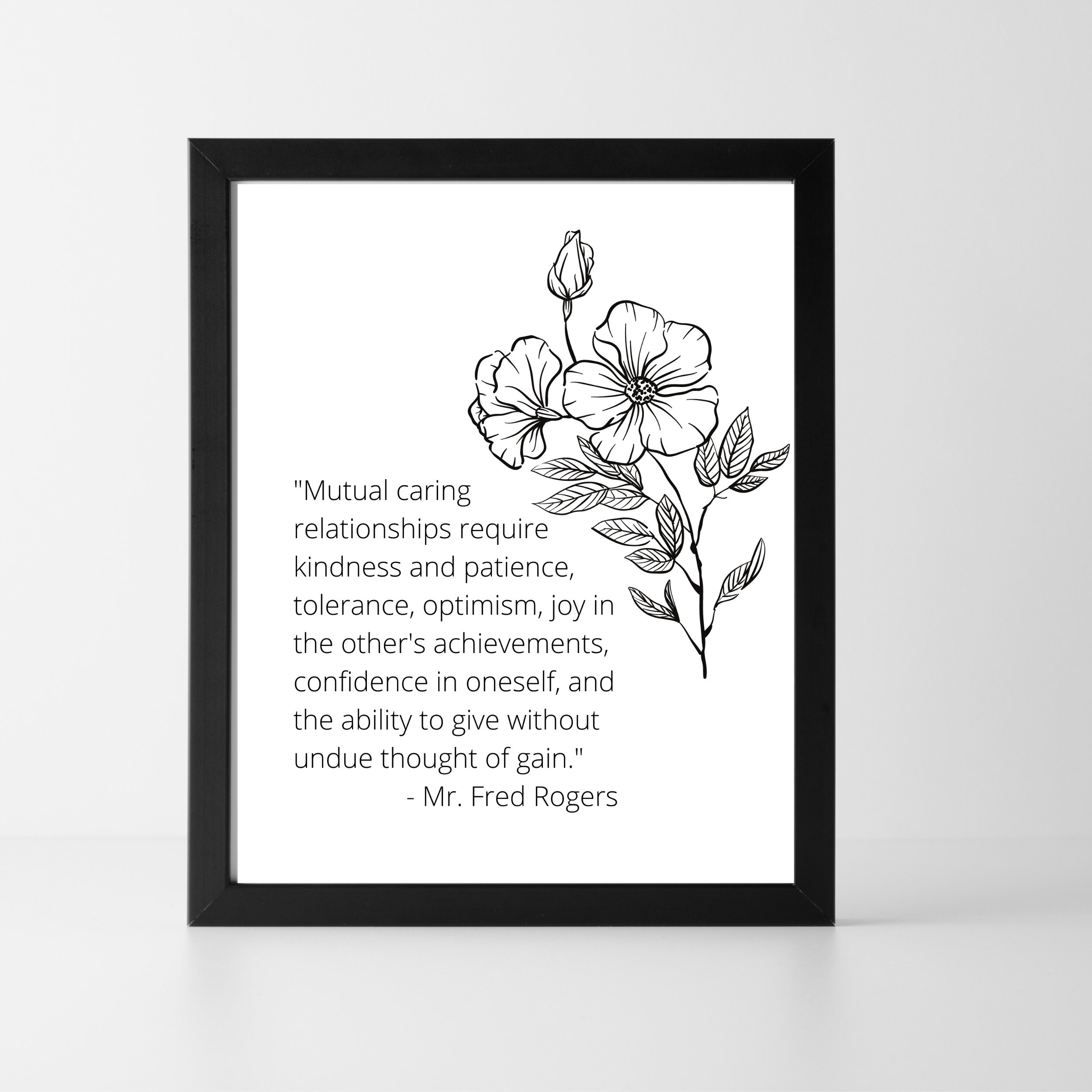Mr. Rogers Quote Floral Digital Print Set | Etsy