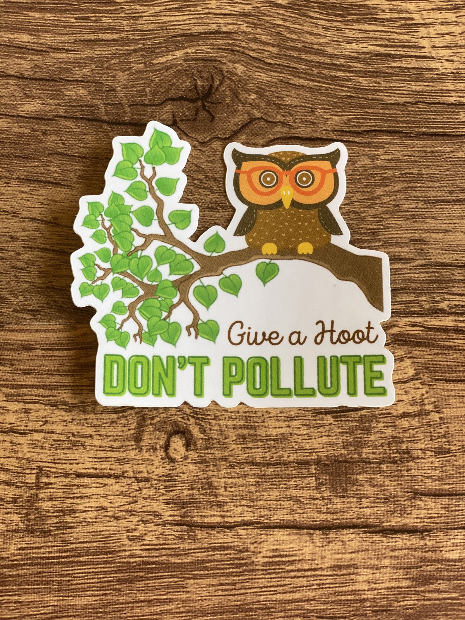 Give a Hoot Dont Pollute Vinyl Sticker | Etsy