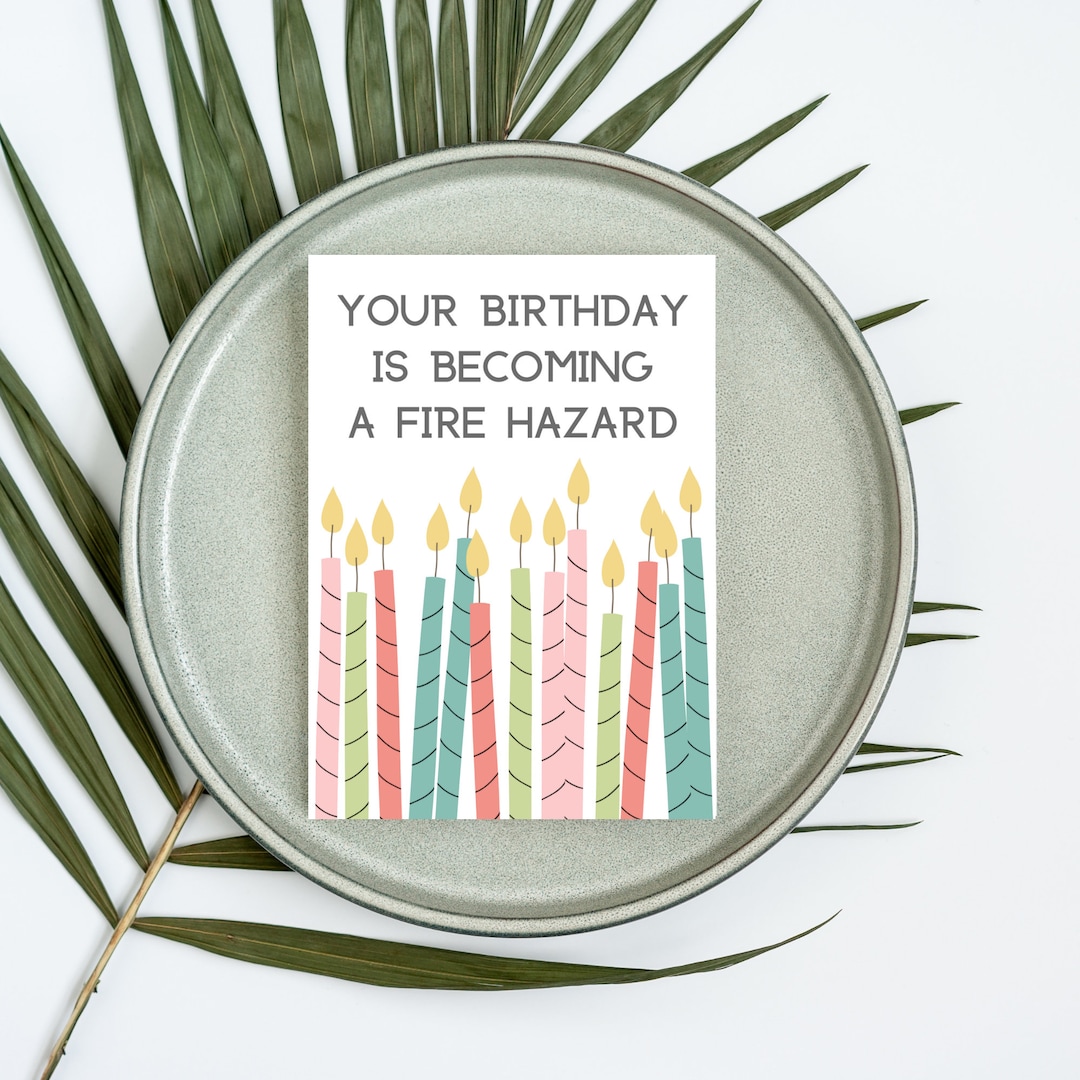Fire Hazard Fun Birthday Greeting Card Blank Inside - Etsy
