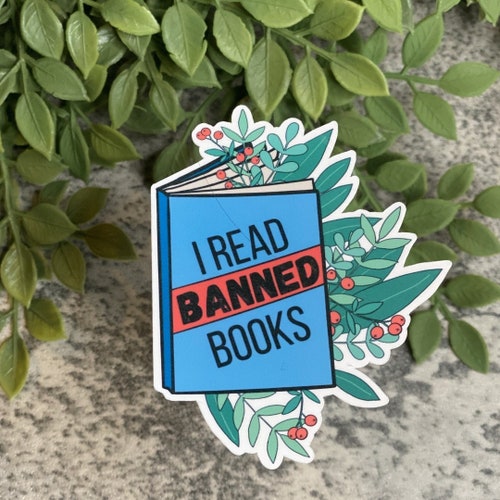 Read Banned Books Vinyl Sticker Laptop Sticker Water - Etsy