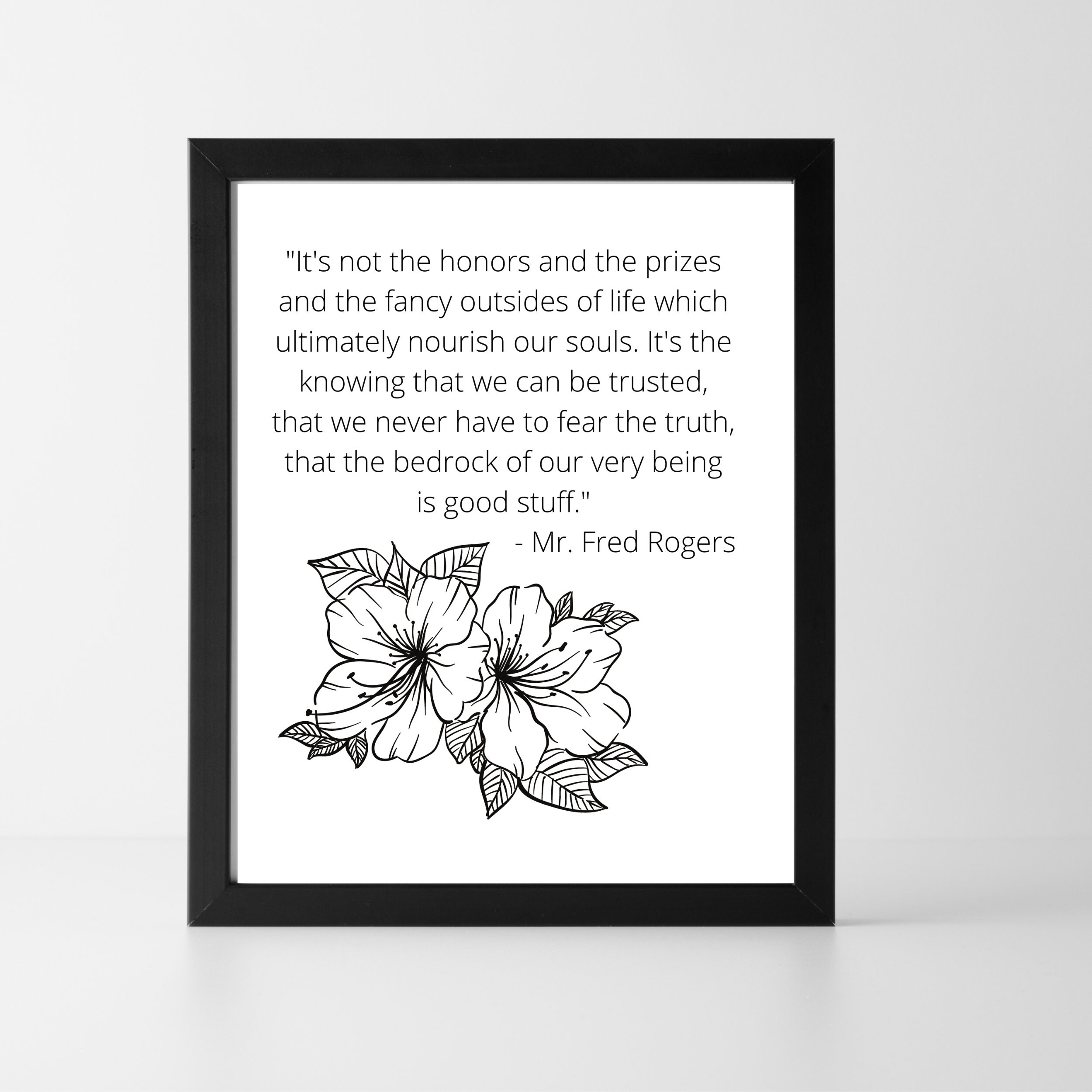 Mr. Rogers Quote Floral Digital Print Set | Etsy