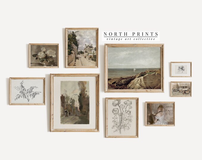 Printable Vintage Art Collective by NorthPrints on Etsy