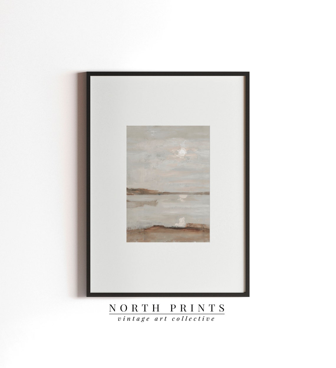 Muted Beach Scene Oil Painting: Warm Tone Coastal Art (digital Download ...
