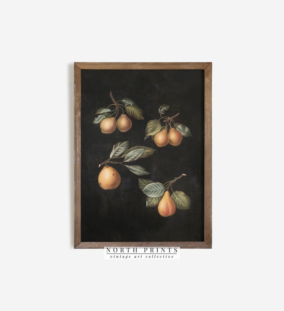 PRINTABLE Vintage Moody Kitchen Fruit Pear Painting | Dark Wall Art ...
