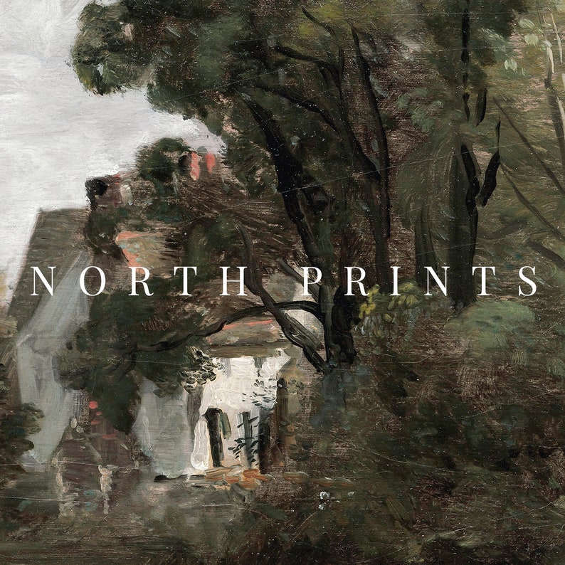 Vintage English Cottage Landscape Painting SET of Two Split - Etsy