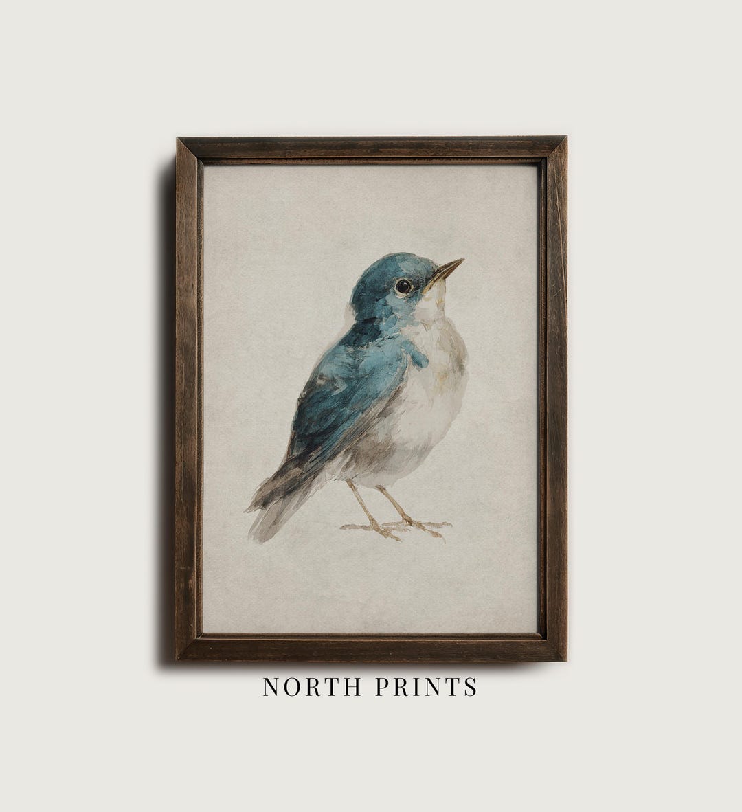 Soft Blue Bird Artwork, Minimal Watercolor Bird Painting (PRINTABLE ...