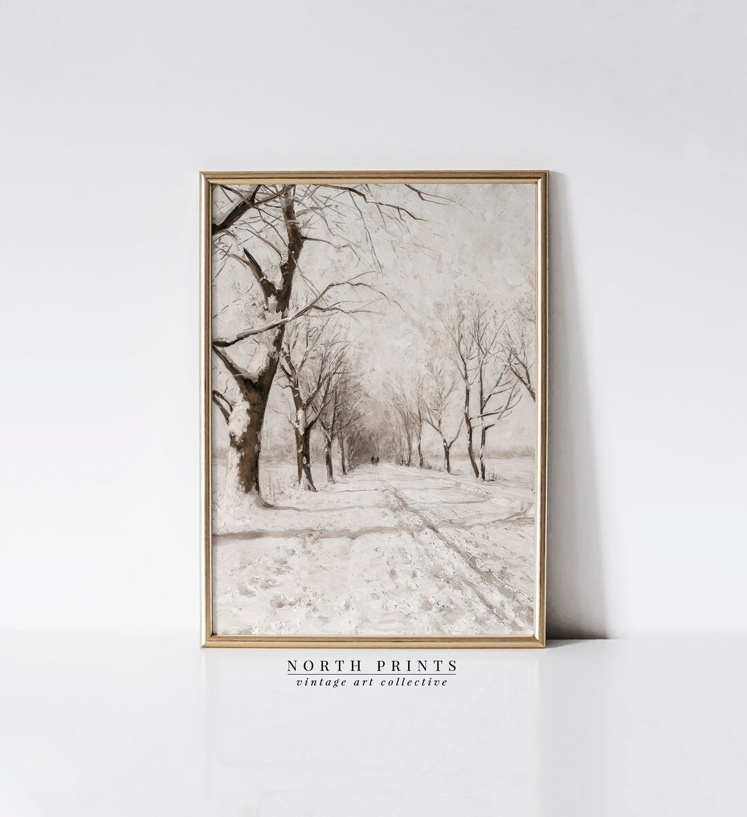 Muted Winter Landscape Painting Vintage Christmas Art - Etsy Canada