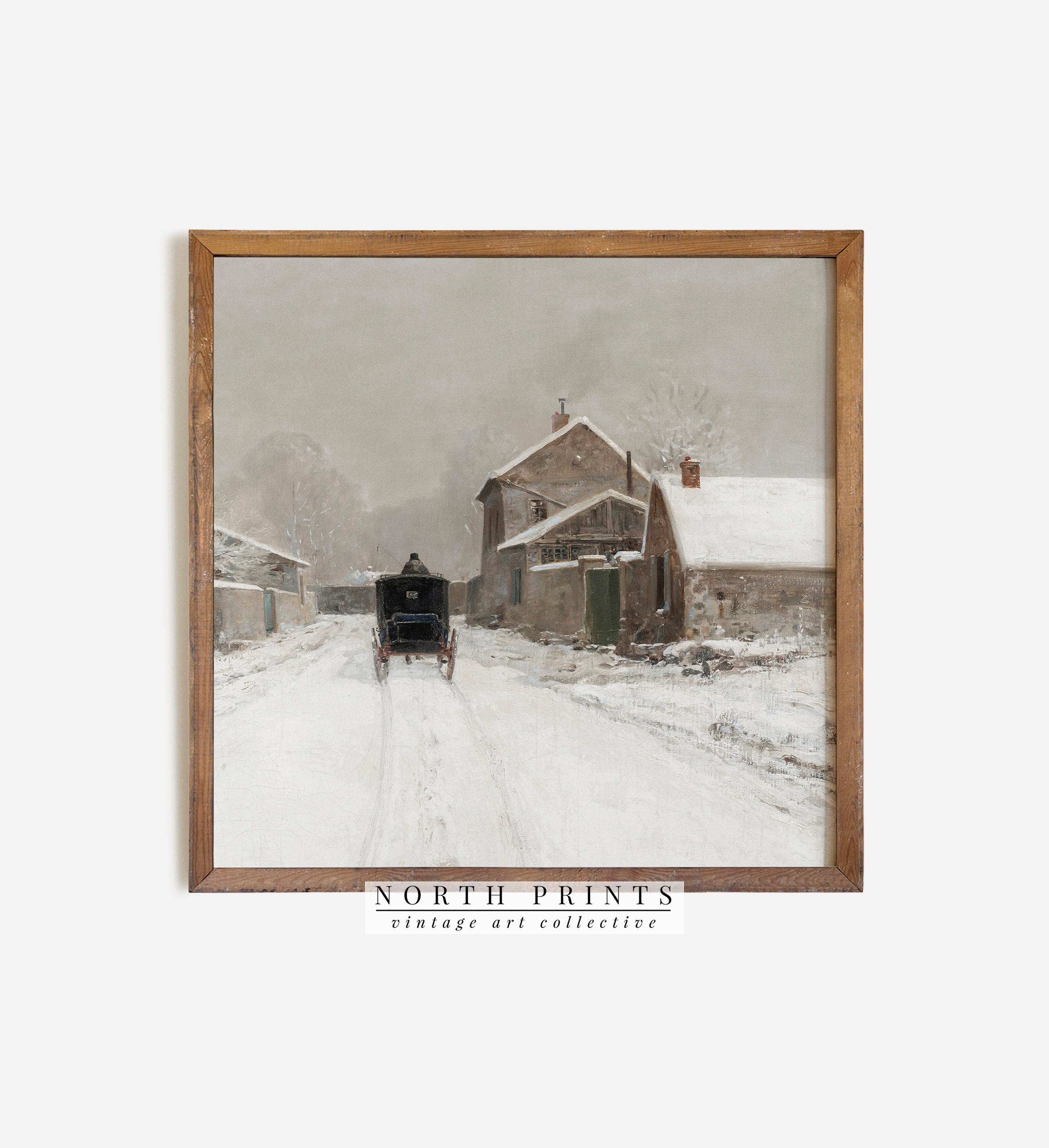 Vintage Winter Gallery Wall Art Set: Square Christmas Prints (digital ...