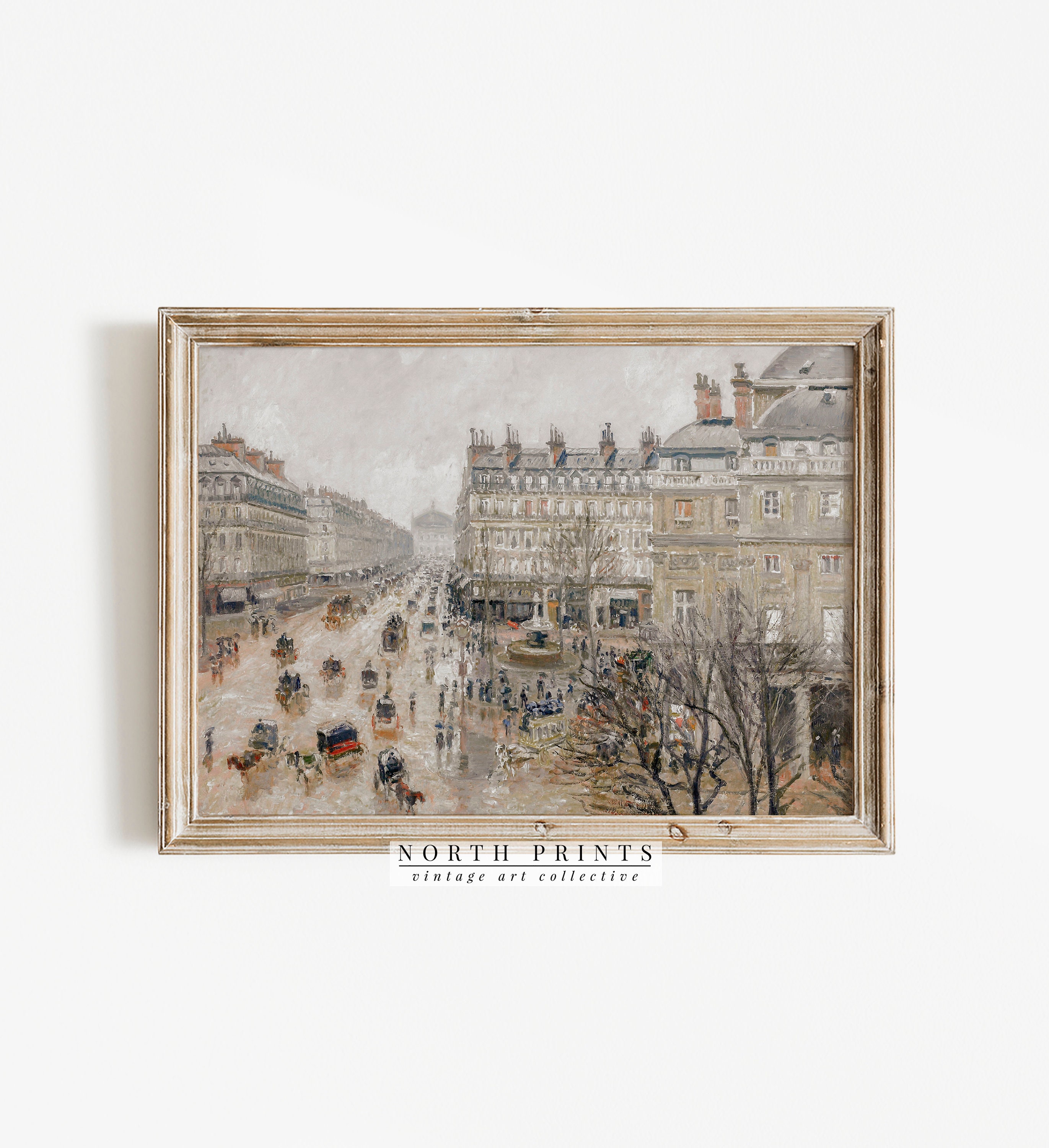 Vintage French Cityscape Painting | Neutral Abstract Wall Art ...