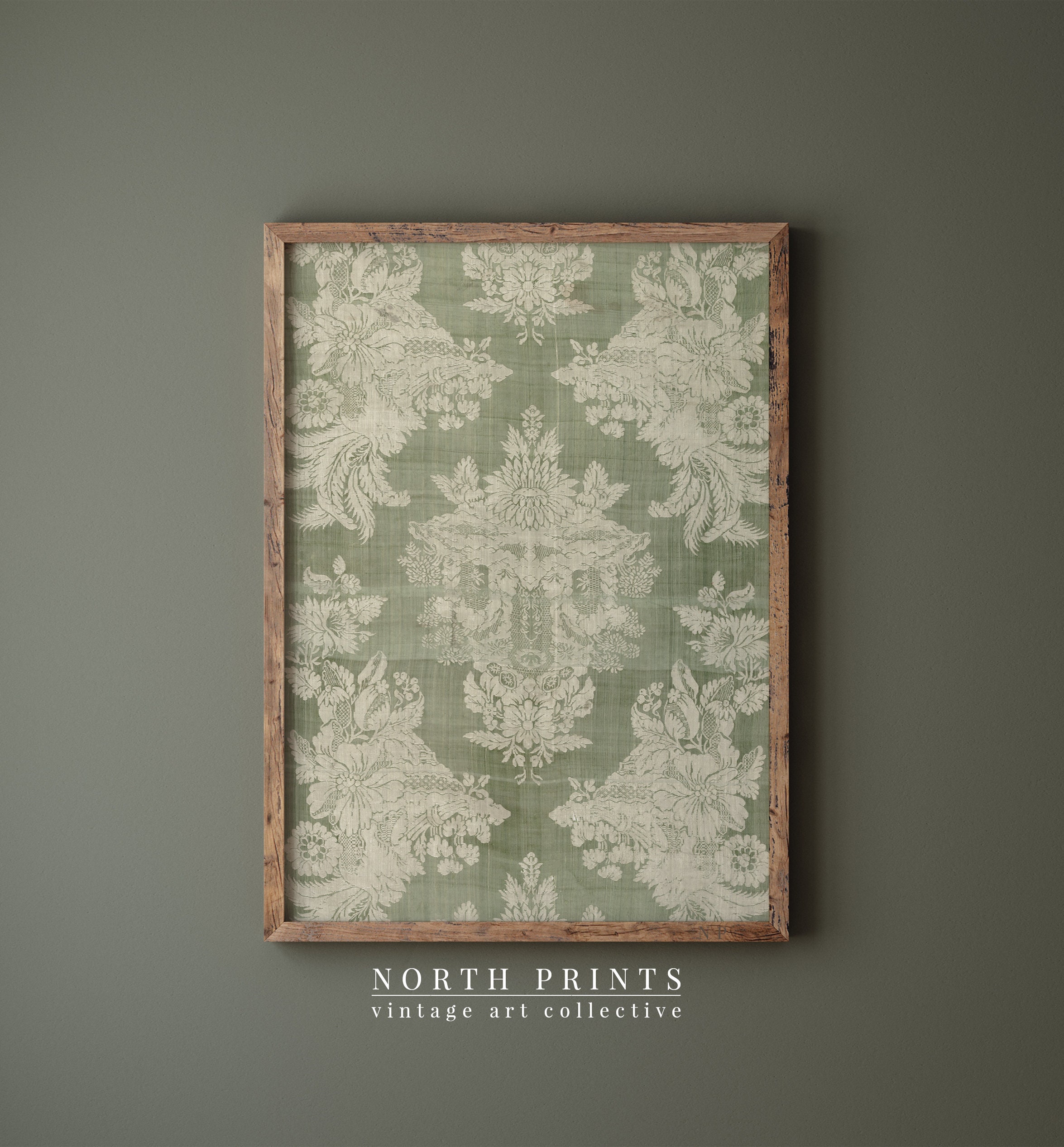 Muted Green Tapestry Wall Art Vintage Textile PRINTABLE - Etsy