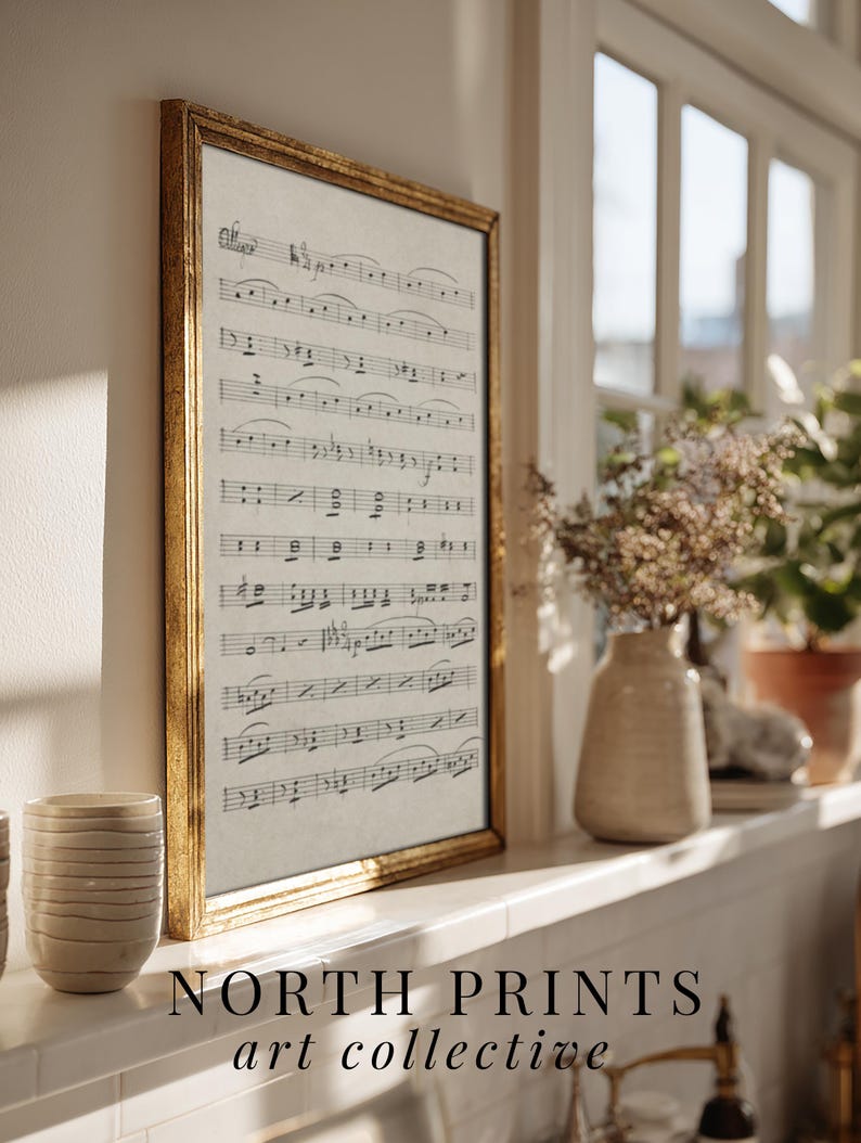 19th Century Music Manuscript Printable, Antique Classical Sheet Music ...