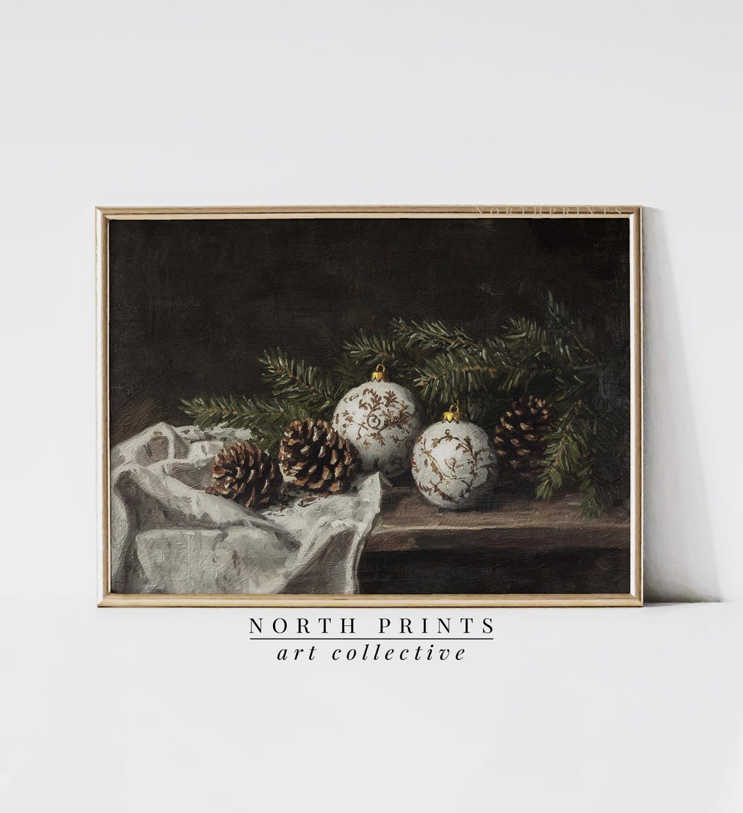 Christmas Still Life Painting: French Country Winter Decor (digital ...