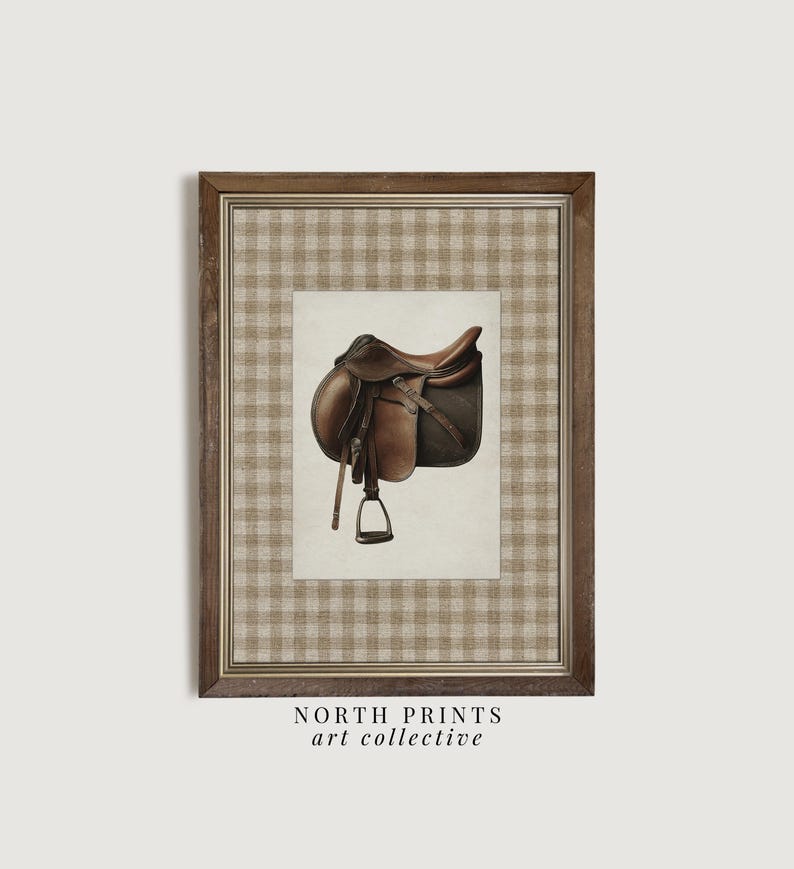 Equestrian Saddle Print: Kids Country Club English Riding Wall Decor ...