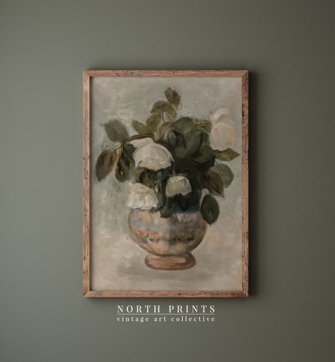 PRINTABLE Neutral Still Life Roses Painting Vintage - Etsy