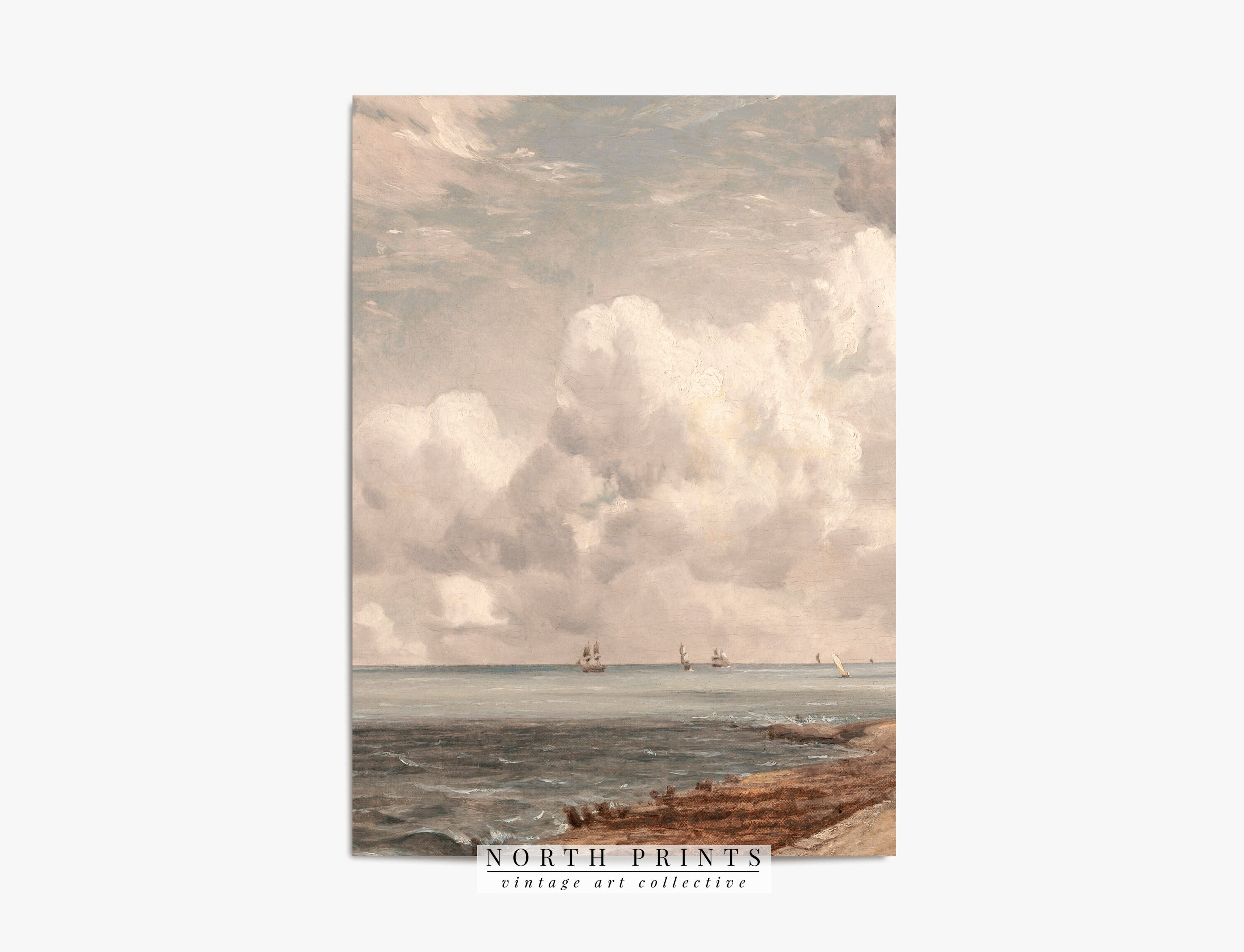 Antique Seascape Print Vintage Ocean Painting Digital - Etsy