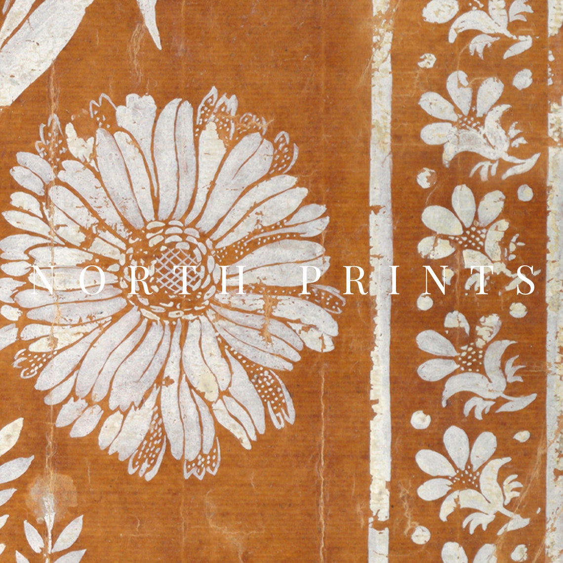 Vintage Rustic Textile Pattern Wall Art Burnt Orange Autumn - Etsy