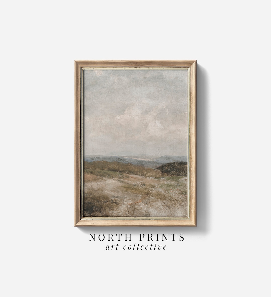 Vintage Muted Summer Landscape Painting Rustic and Neutral PRINTABLE ...