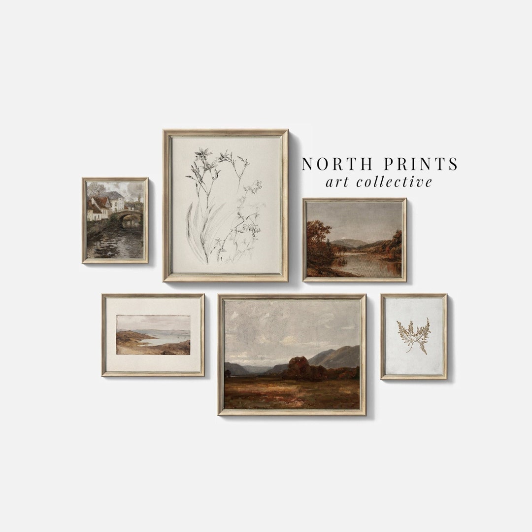 Autumn Landscape Gallery Wall Art Set: Vintage Fall Country Prints ...