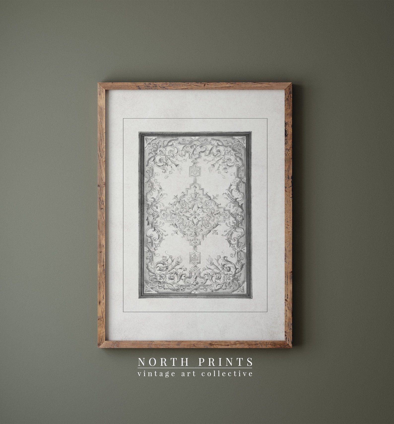 Neutral Ornate Drawing Vintage Pattern Eclectic Wall Art - Etsy