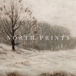 Vintage Winter Landscape Print | Neutral Muted Art Digital PRINTABLE ...