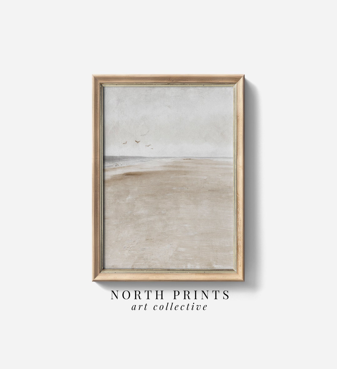 Neutral Coastal Beach Painting: Muted Tones Art Print (digital Download ...