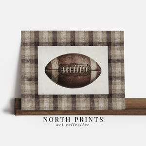 Vintage Football Print: Plaid Tweed Sports Art (digital Downloadable ...