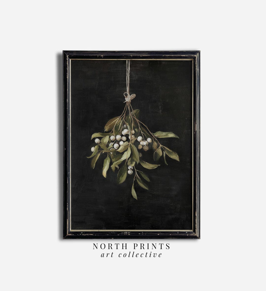 Mistletoe Winter Wall Art: Moody Christmas Print (printable Digital ...
