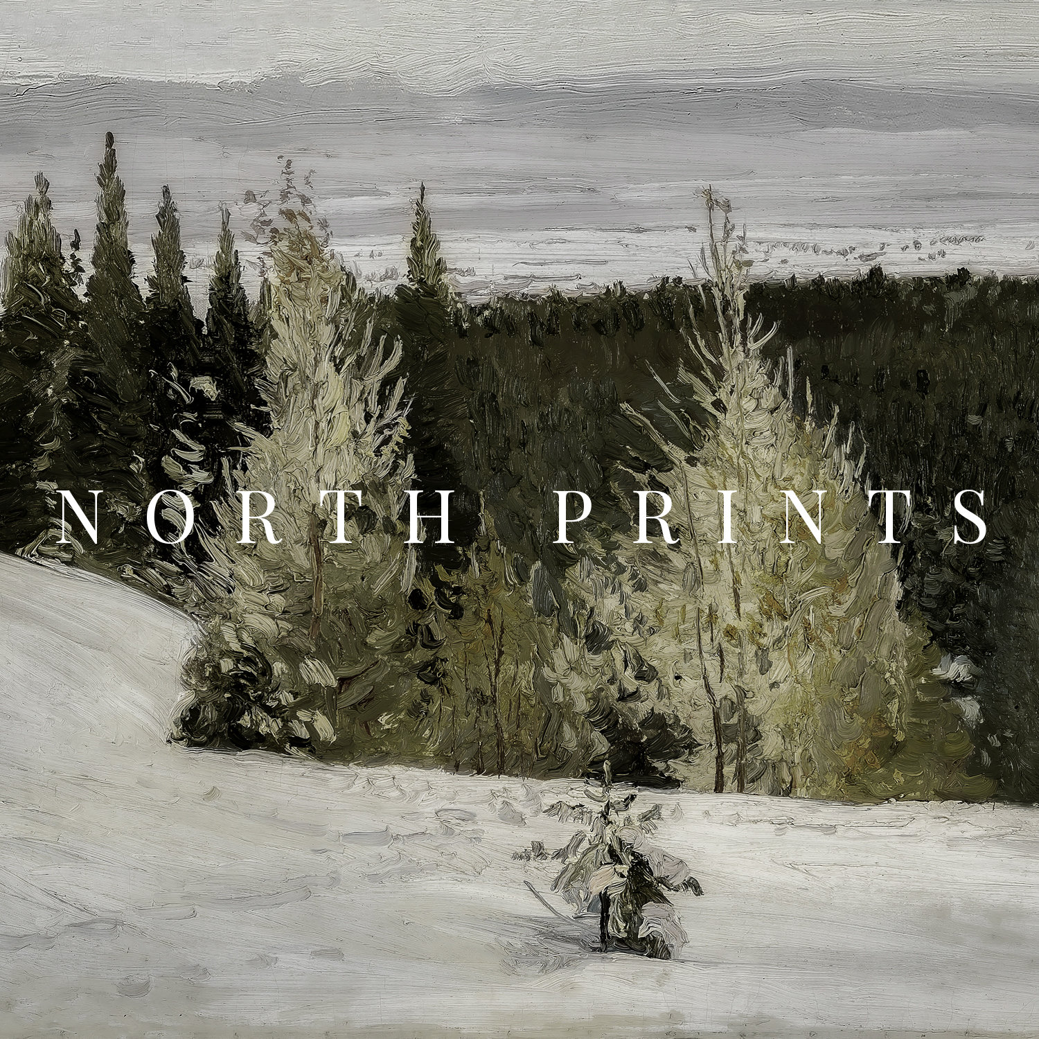 PRINTABLE Winter Forest Landscape Painting Moody Country - Etsy