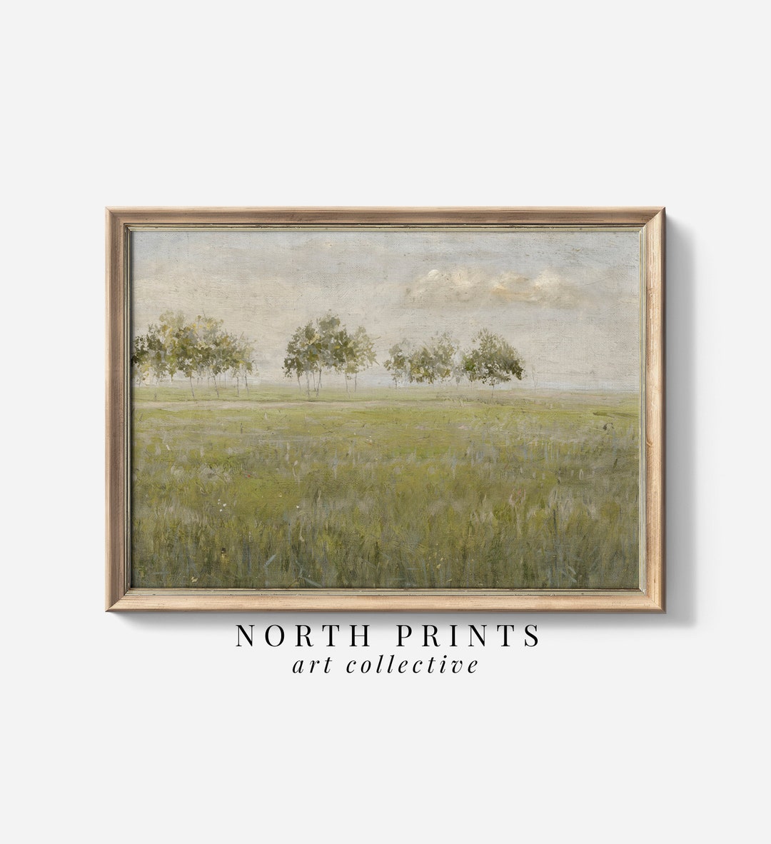 Spring Landscape Vintage PRINTABLE Painting | Summer Country Farmhouse ...