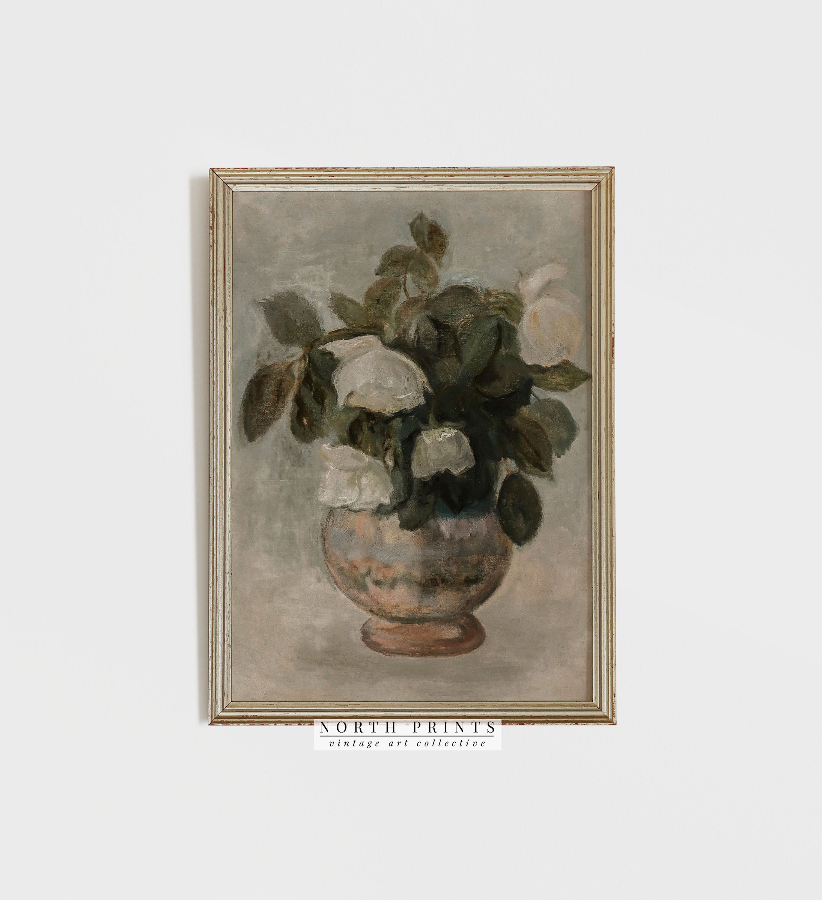 PRINTABLE Neutral Still Life Roses Painting Vintage - Etsy