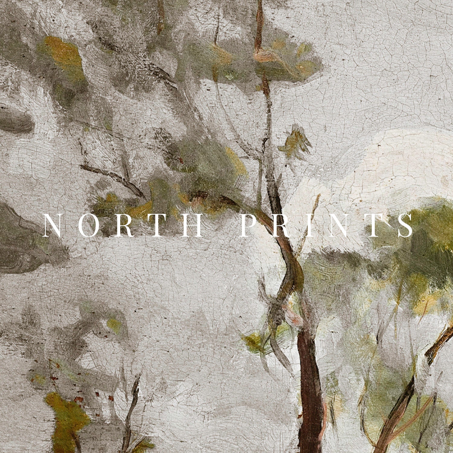 Modern Farmhouse Wall Art Landscape Scene Painting Vintage - Etsy