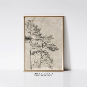 Vintage Muted Landscape Gallery Wall SET of Three | Neutral Tree Art ...