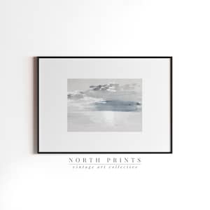 Vintage Blue Tonal Coastal Painting | Antique Ocean Wall Art | Digital ...