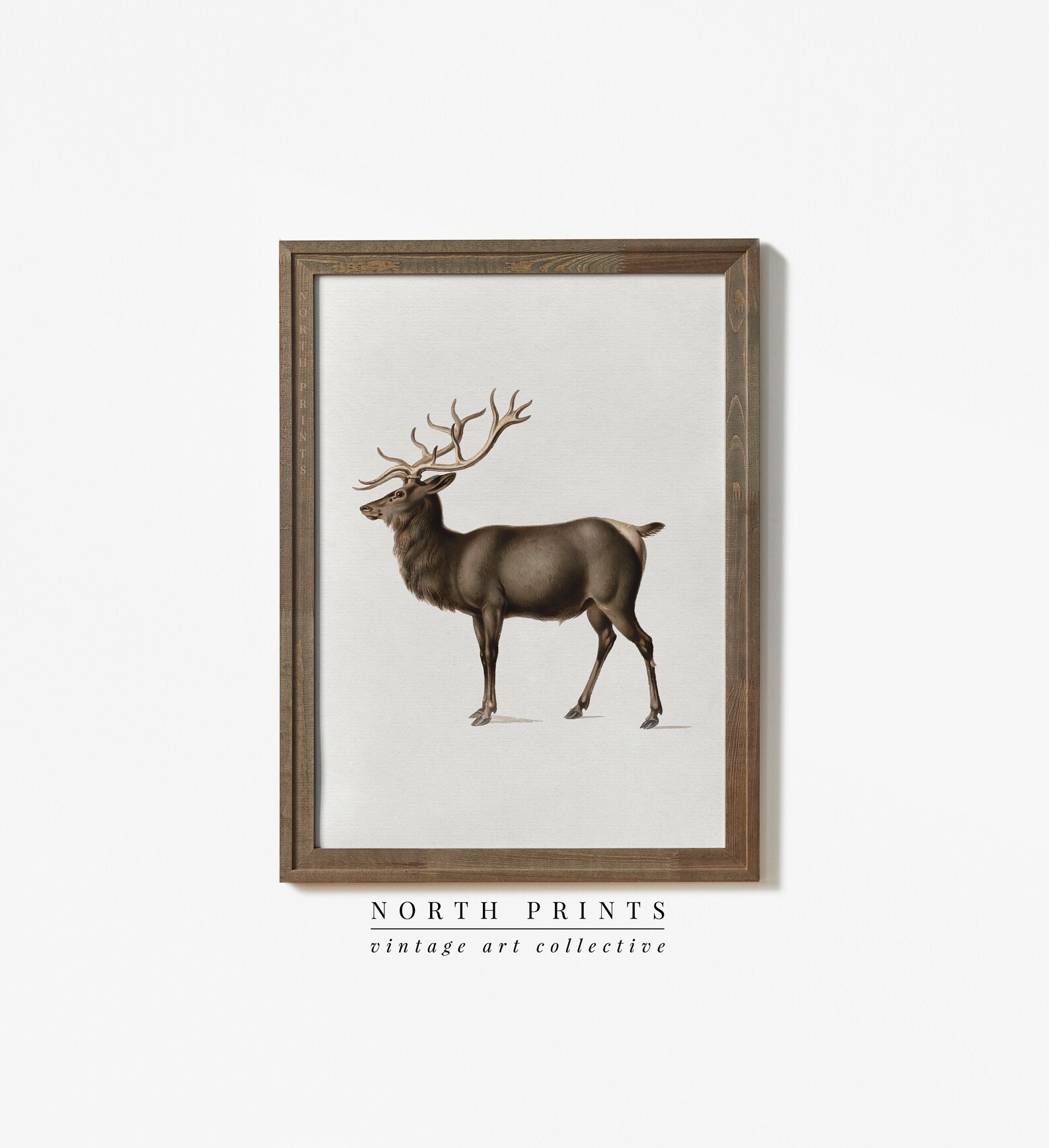 Vintage Reindeer Wall Art Farmhouse Christmas Winter Print - Etsy