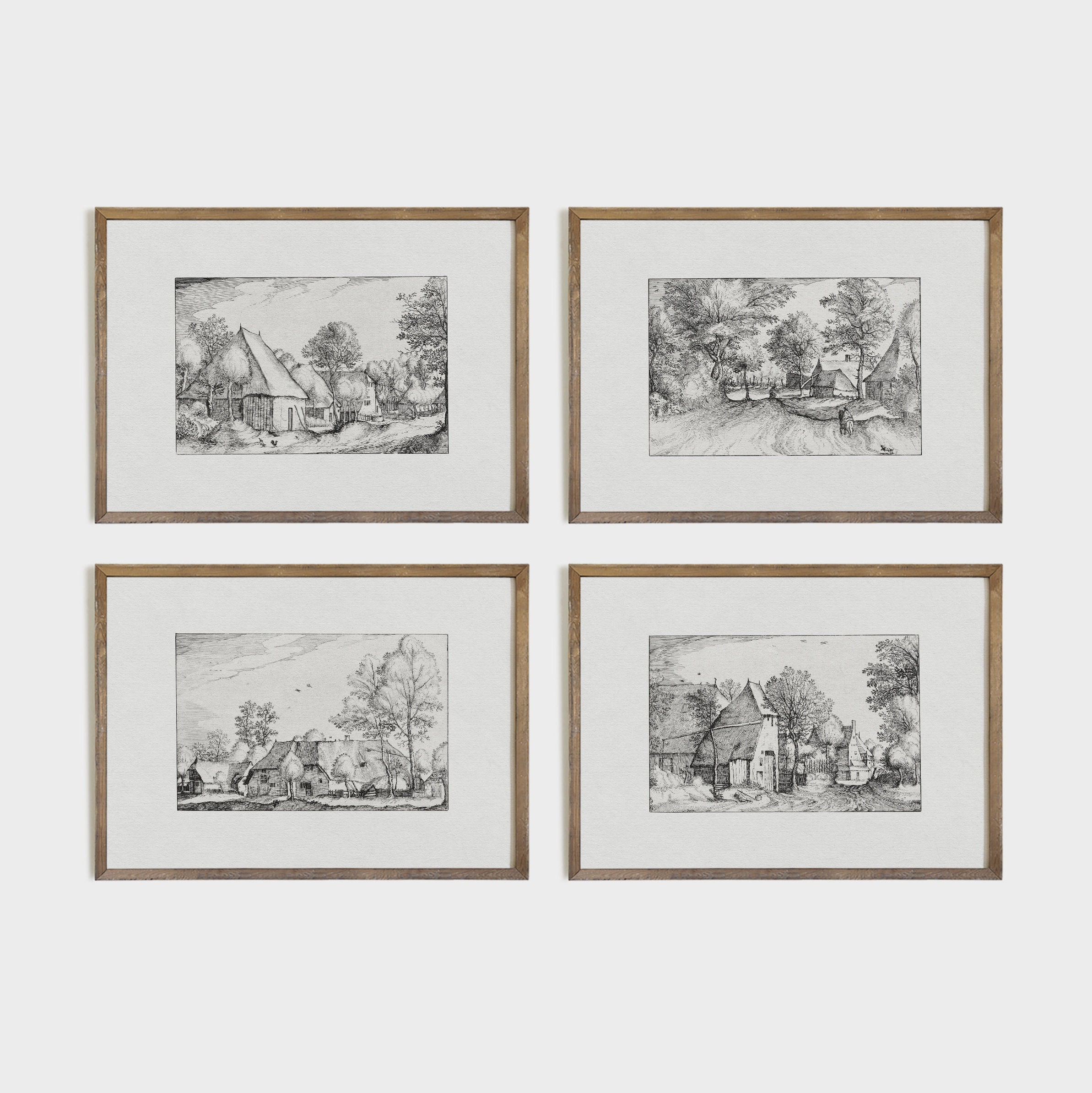 Vintage Landscape Etchings Antique Drawing Collection | Etsy