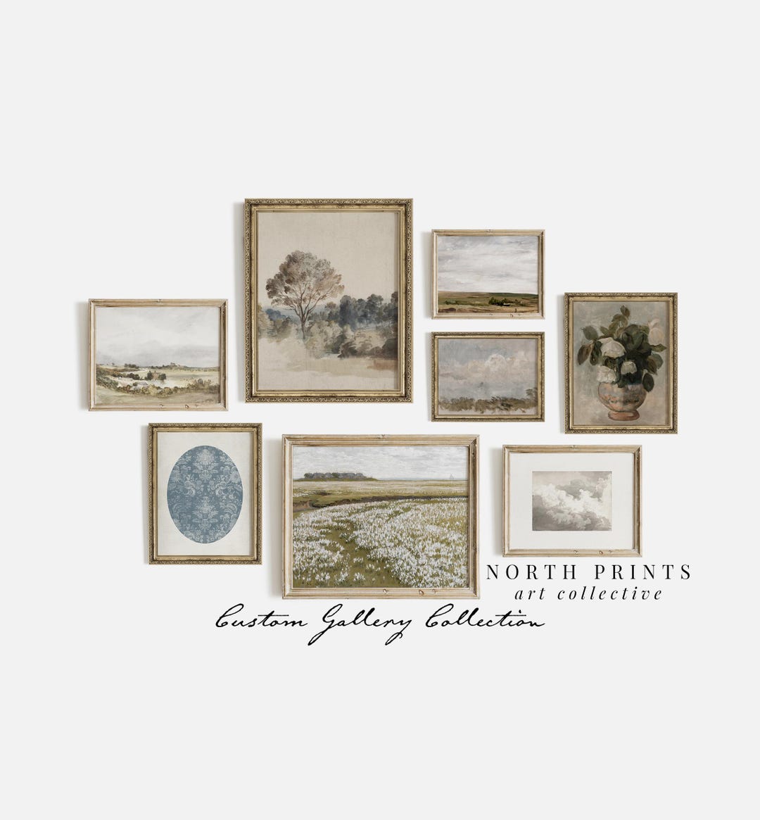 Vintage Neutral Gallery Wall Print SET European Country Decor PRINTABLE ...