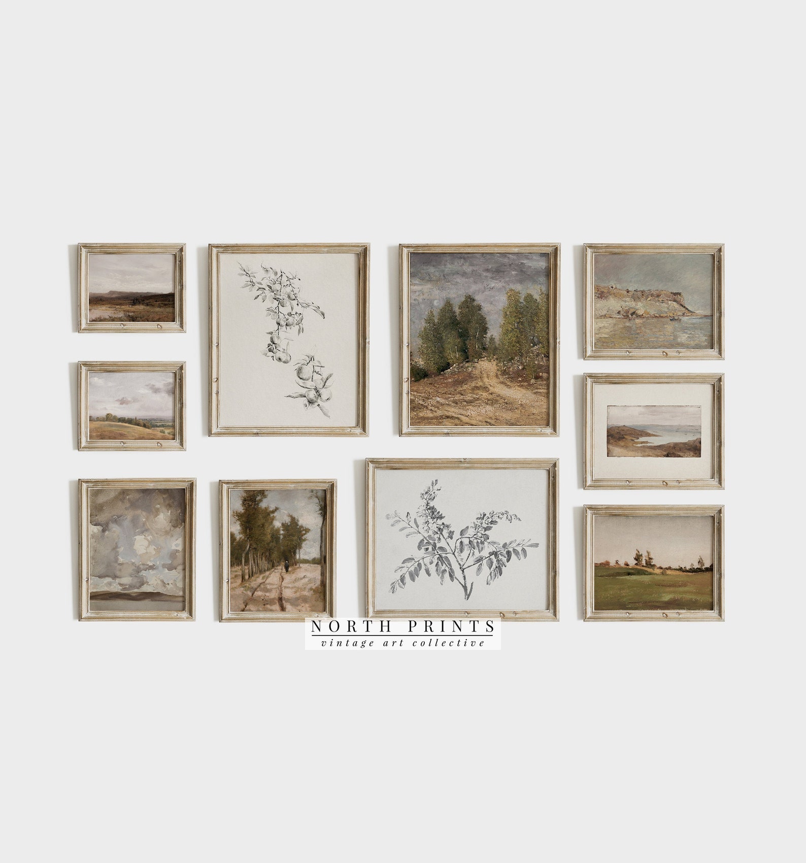 Vintage Rustic Gallery Wall Art SET of 10 Vintage Home Decor PRINTABLE ...