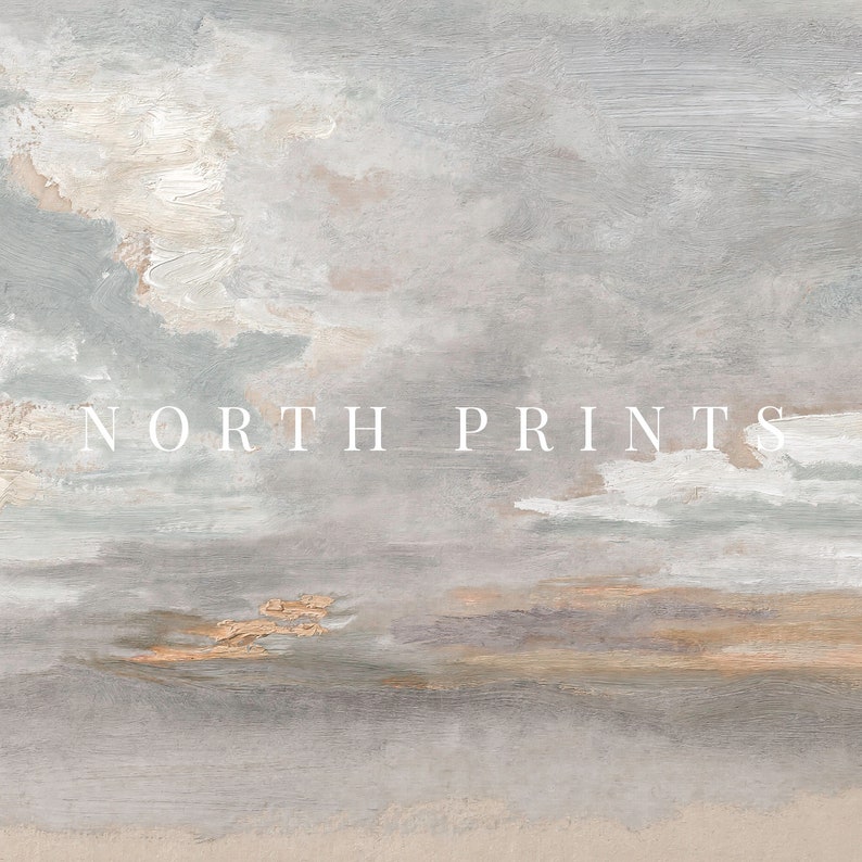 Vintage Neutral Cloud Painting Landscape Print Modern - Etsy