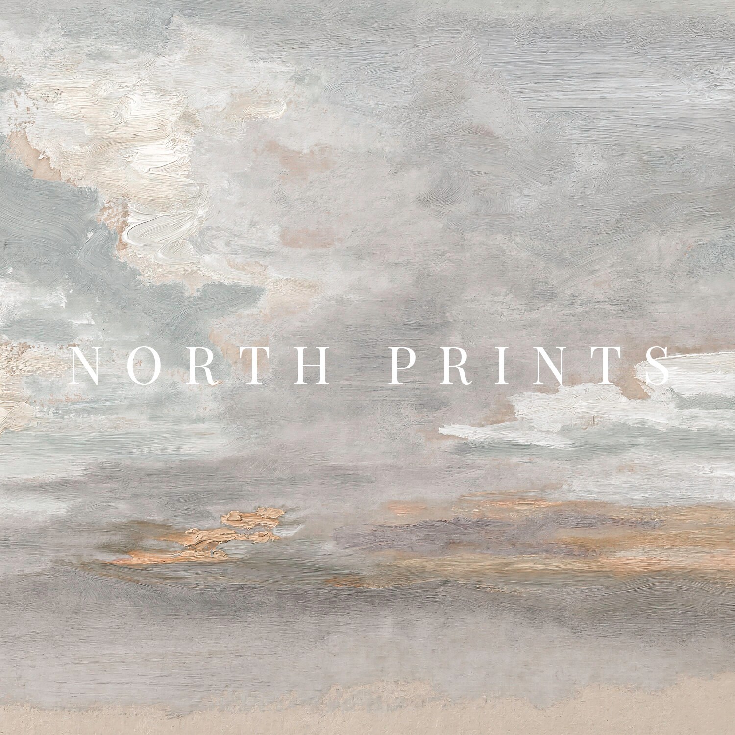 Vintage Neutral Cloud Painting Landscape Print Modern - Etsy