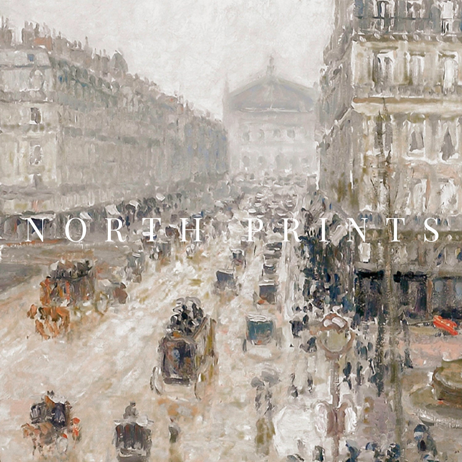 Vintage French Cityscape Painting | Neutral Abstract Wall Art ...