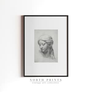 Antique Female Portrait Study | Vintage Sketch Art | Drawing of a Woman ...