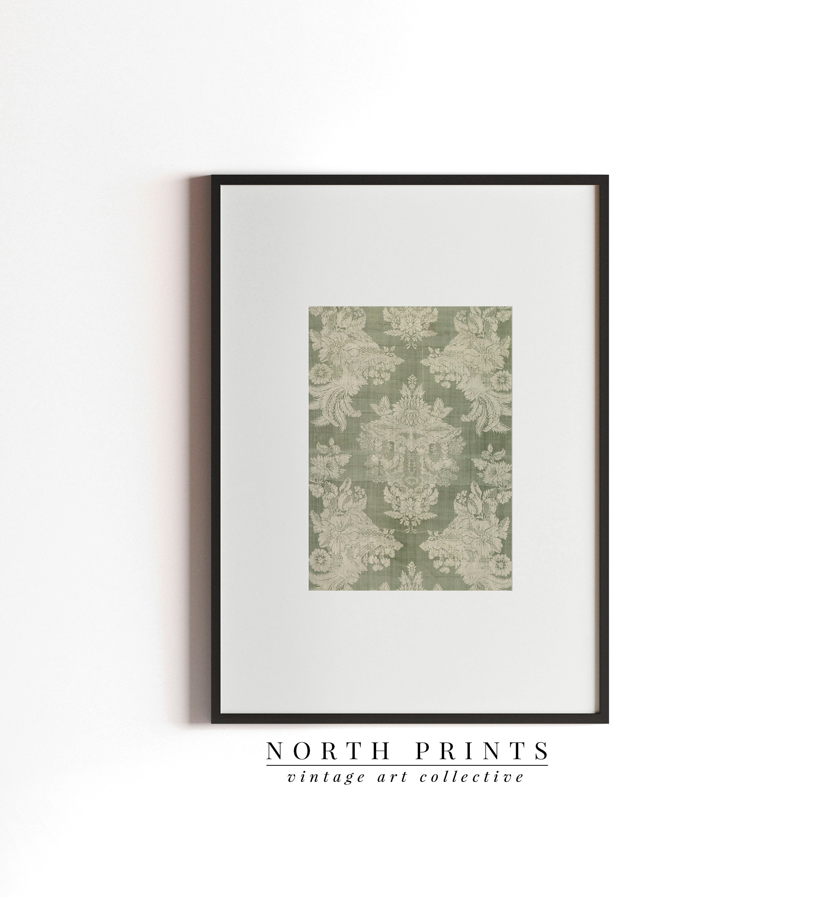 Muted Green Tapestry Wall Art Vintage Textile PRINTABLE - Etsy