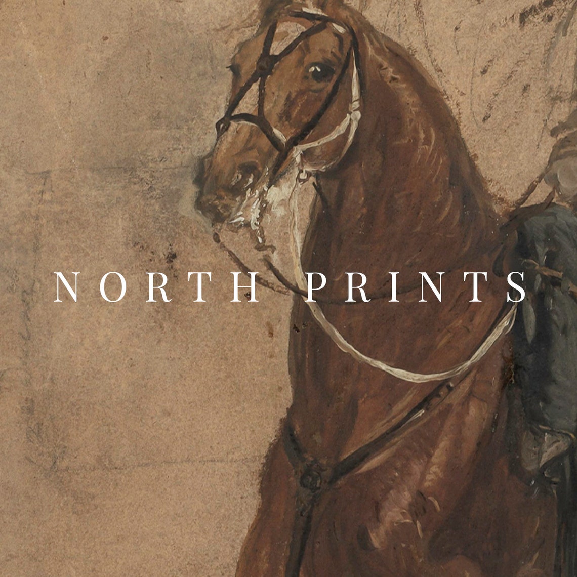 Rustic Horse Study Antique Equine Sketch Den Decor - Etsy