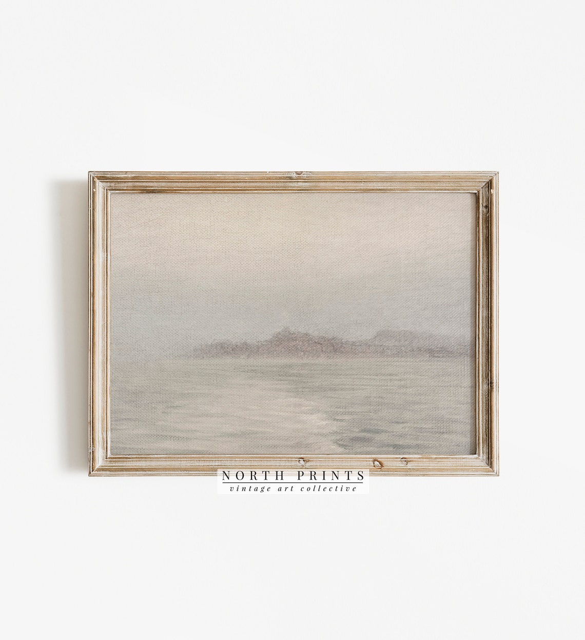 Vintage Tonal Coastal Painting Muted Green Wall Art - Etsy
