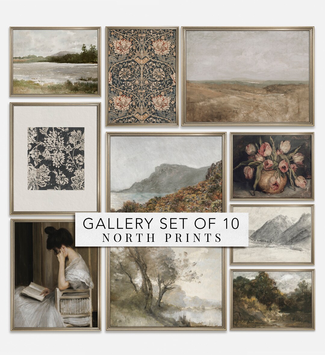 PRINTABLE Art Gallery Wall SET of 10 Digital Downloadable | Vintage ...