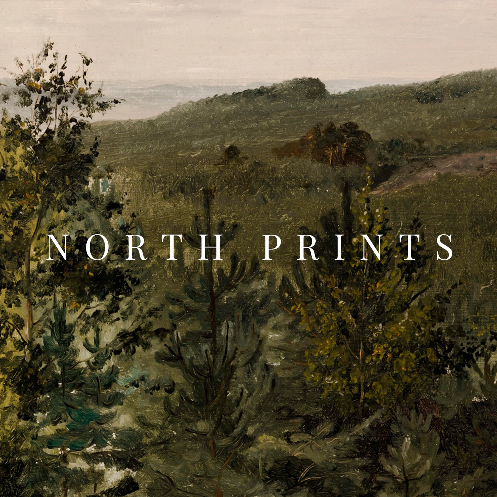 Rustic Landscape Painting Moody Forest Art Print Cabin Decor - Etsy